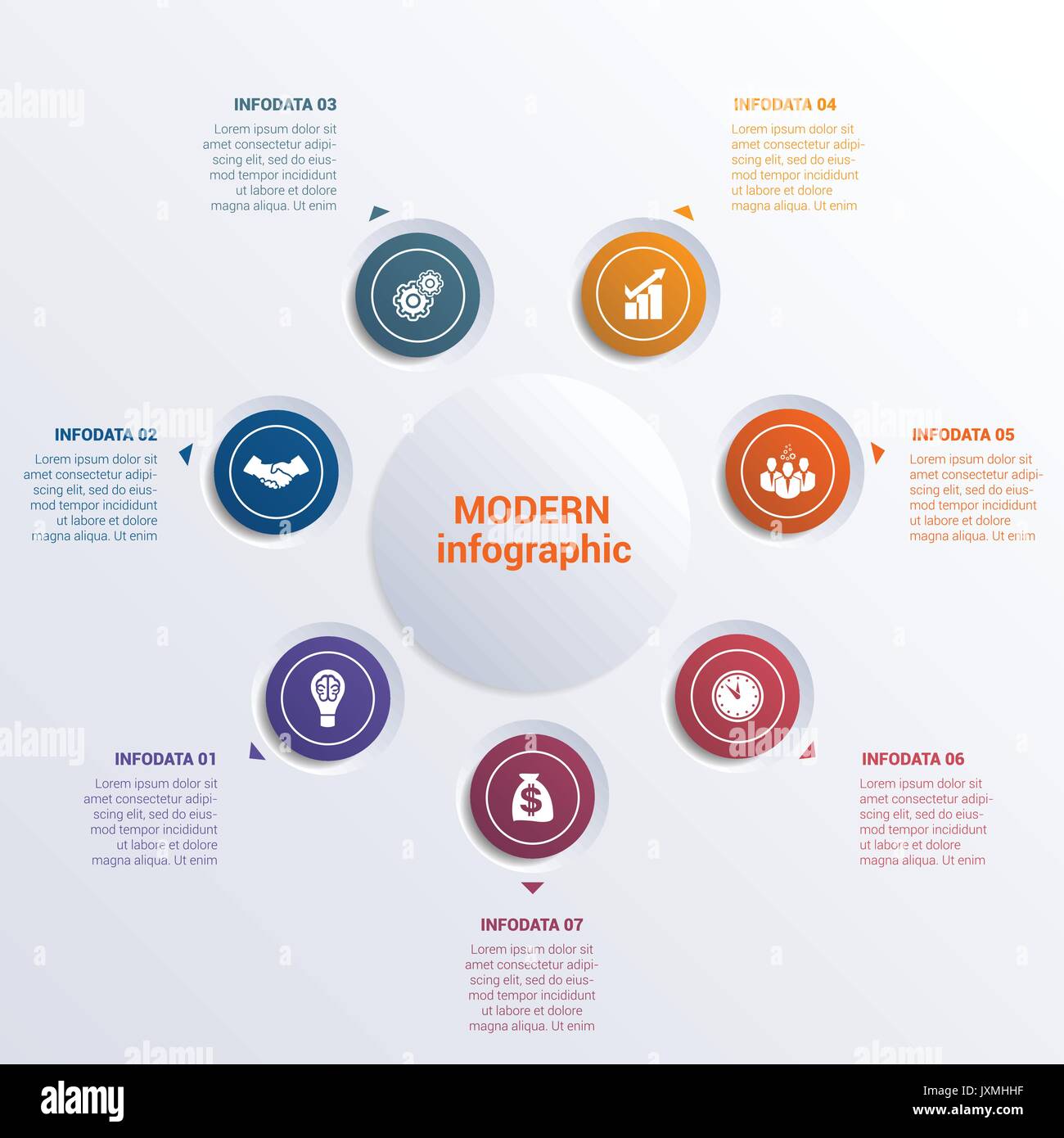 Infographic template seven option circles banner what can be used as ...