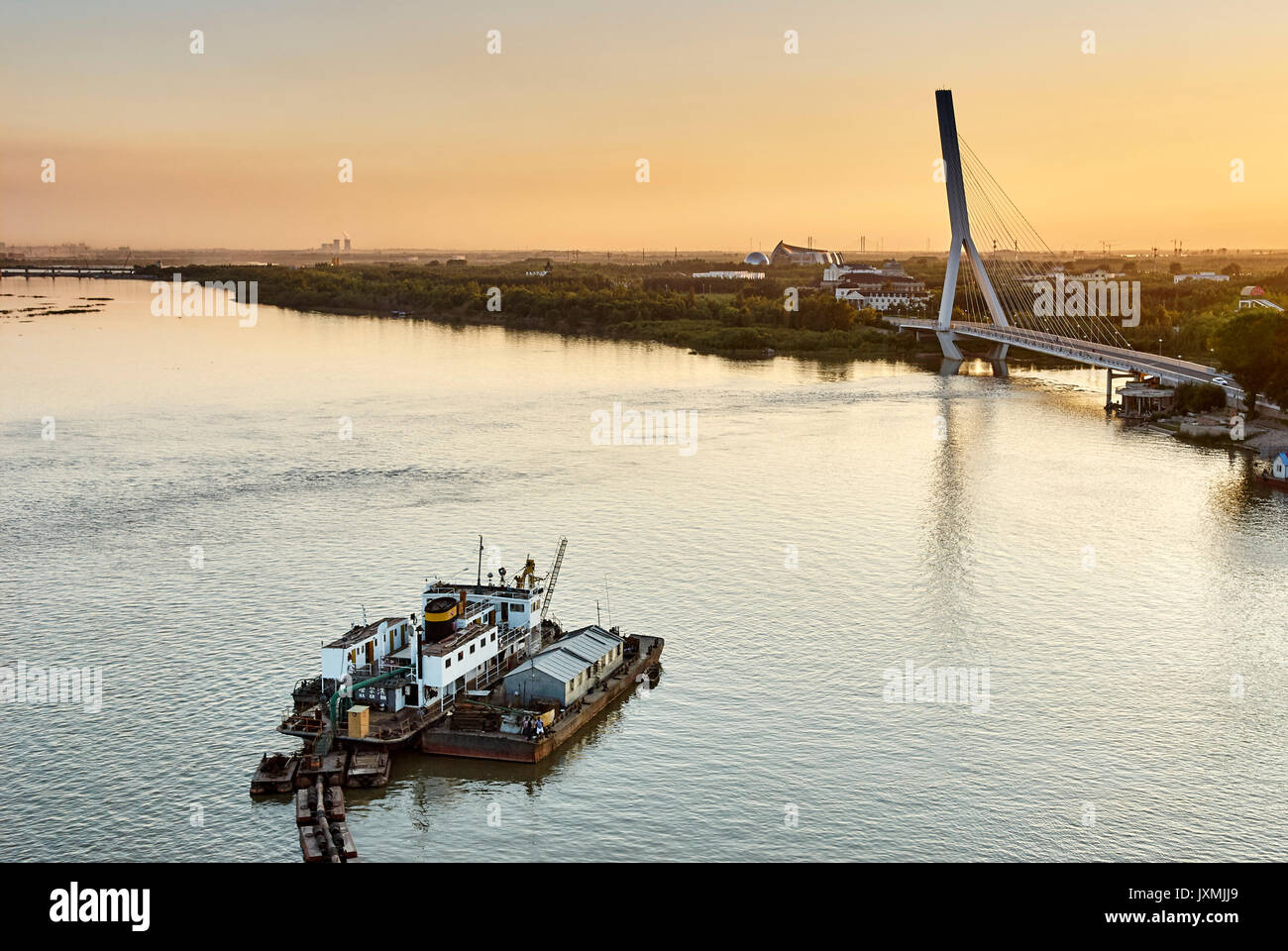 Songhua river at sunset, Harbin, Heilongjiang, China Stock Photo - Alamy