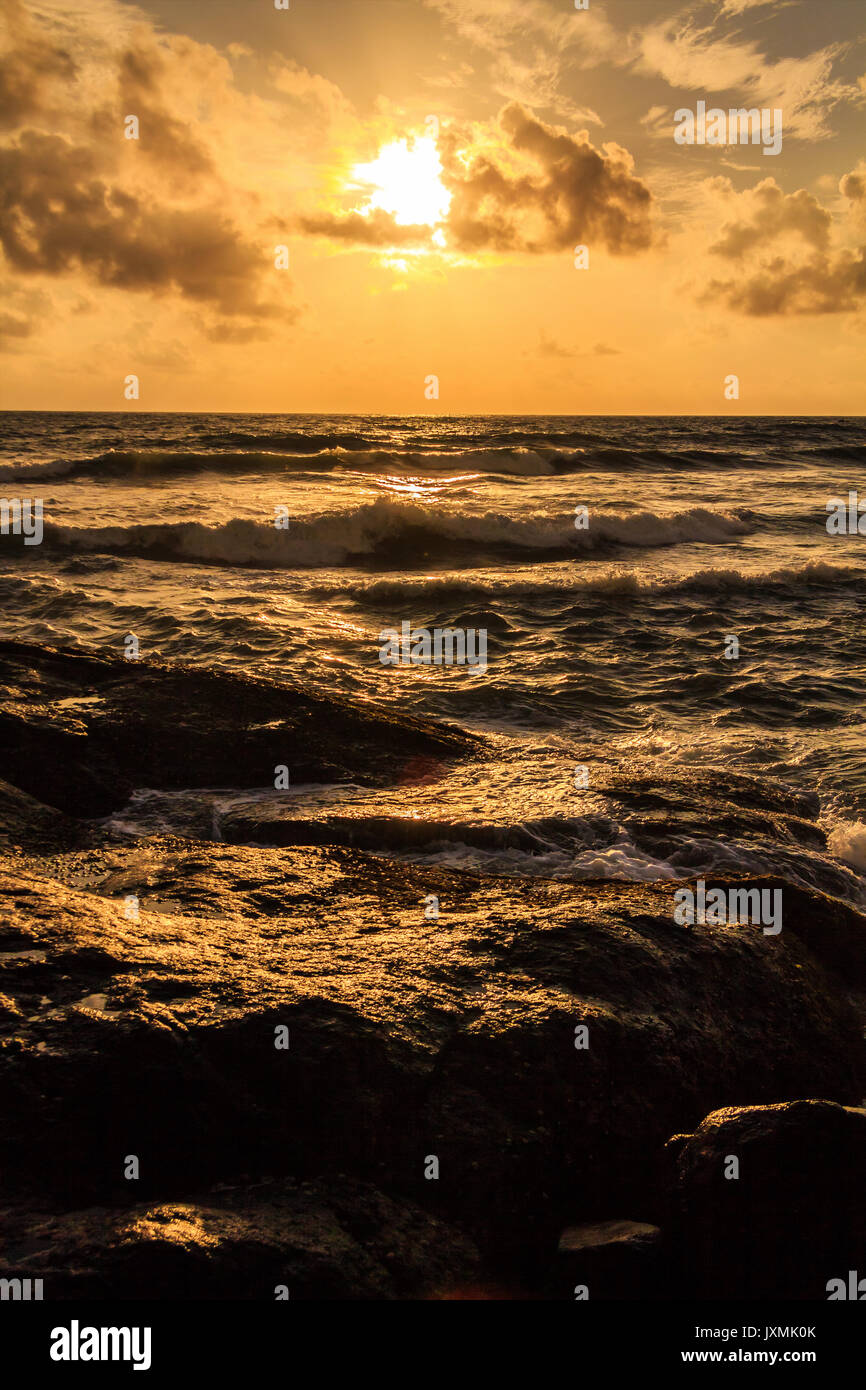 Wonderful Dramatic Sunset at Moragalla Beach, Beruwala, Sri Lanka Stock ...