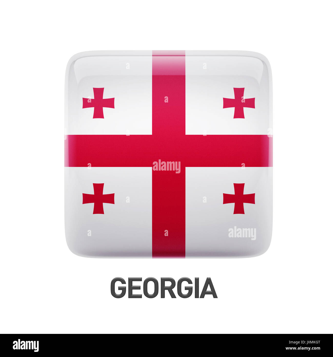 Georgia Flag isolated on white background Stock Photo - Alamy