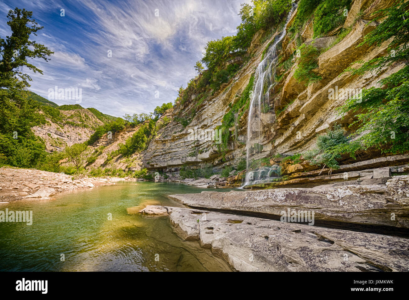 breathtaking view of waterfalls in Italy Stock Photo - Alamy