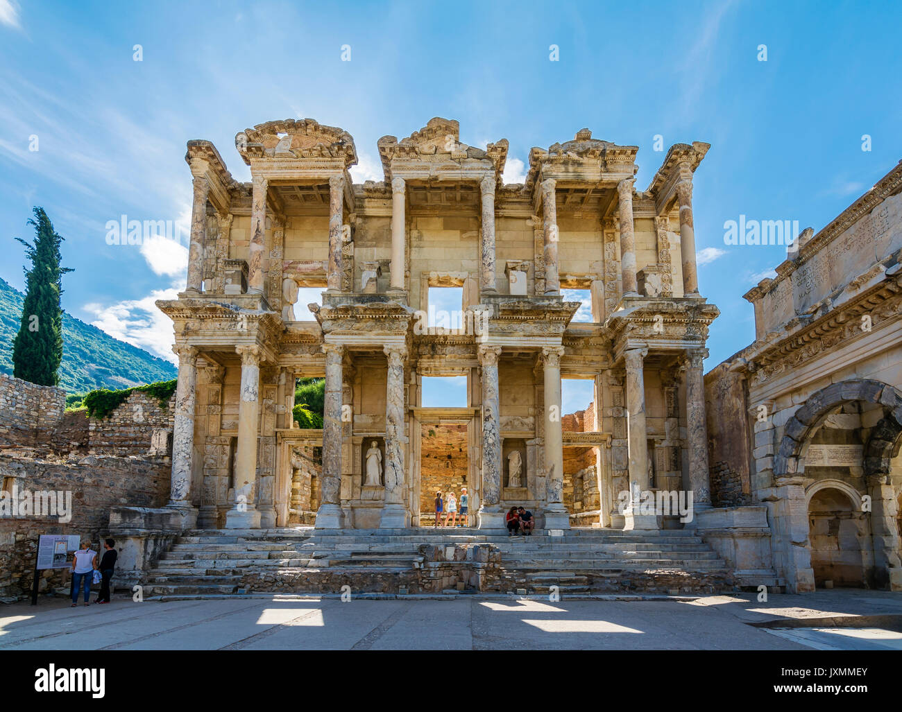 People are visiting Celsus Library in Ephesus Ancient City Stock Photo ...