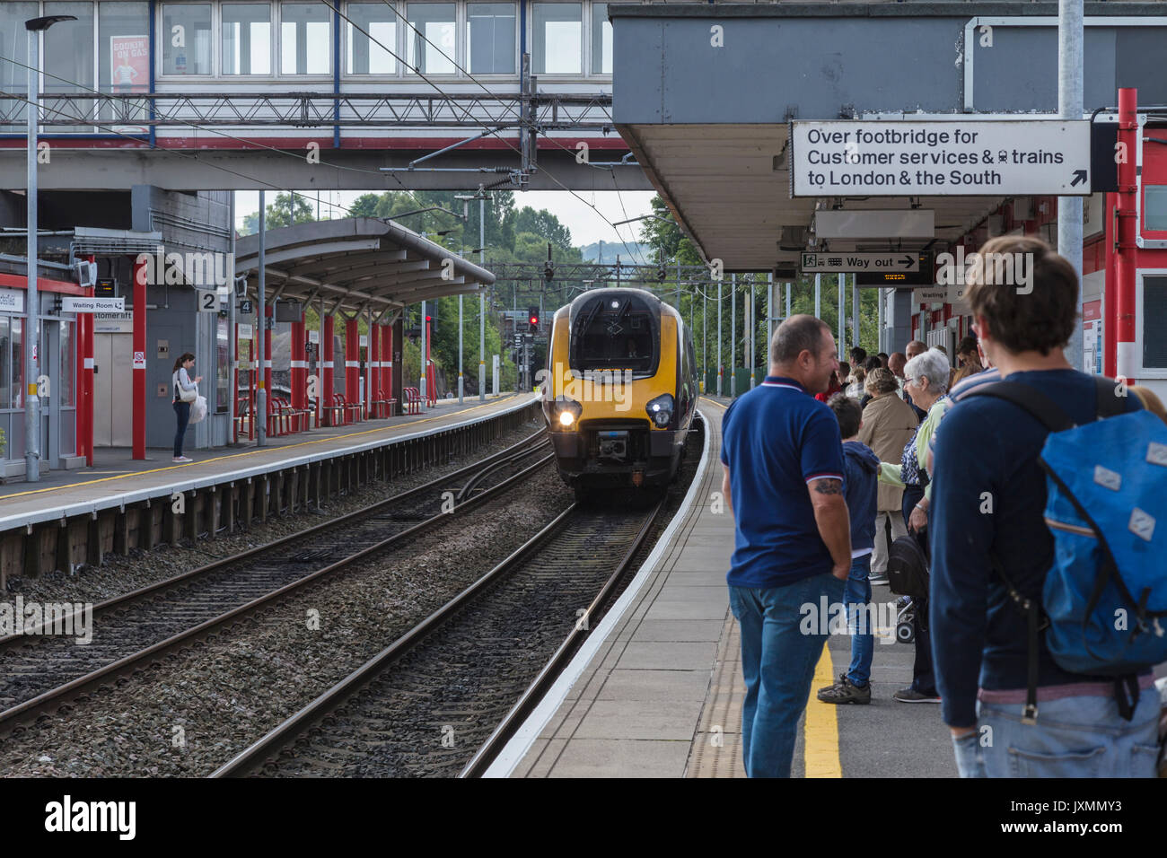 Passengers Waiting as Train Pulls in to Platform at Macclesfield ...