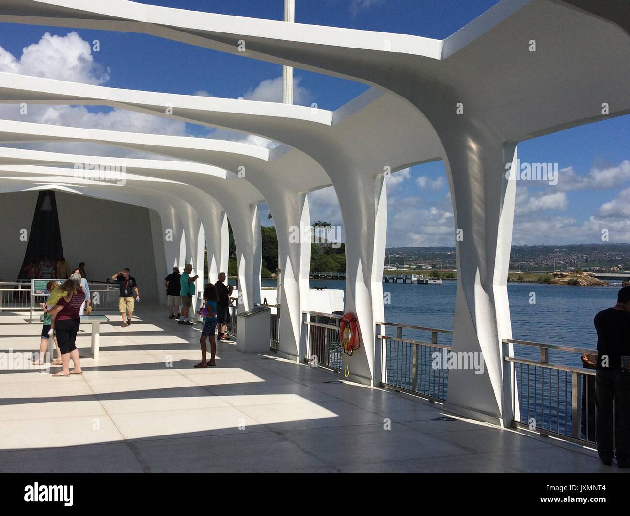 Memorial Bridge, USS Arizona, Pearl Harbor, Oahu, Hawaii Stock Photo ...