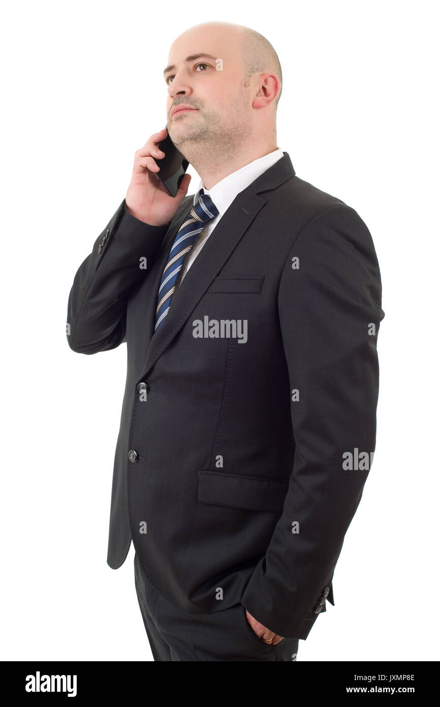 business man on the phone, isolated Stock Photo - Alamy