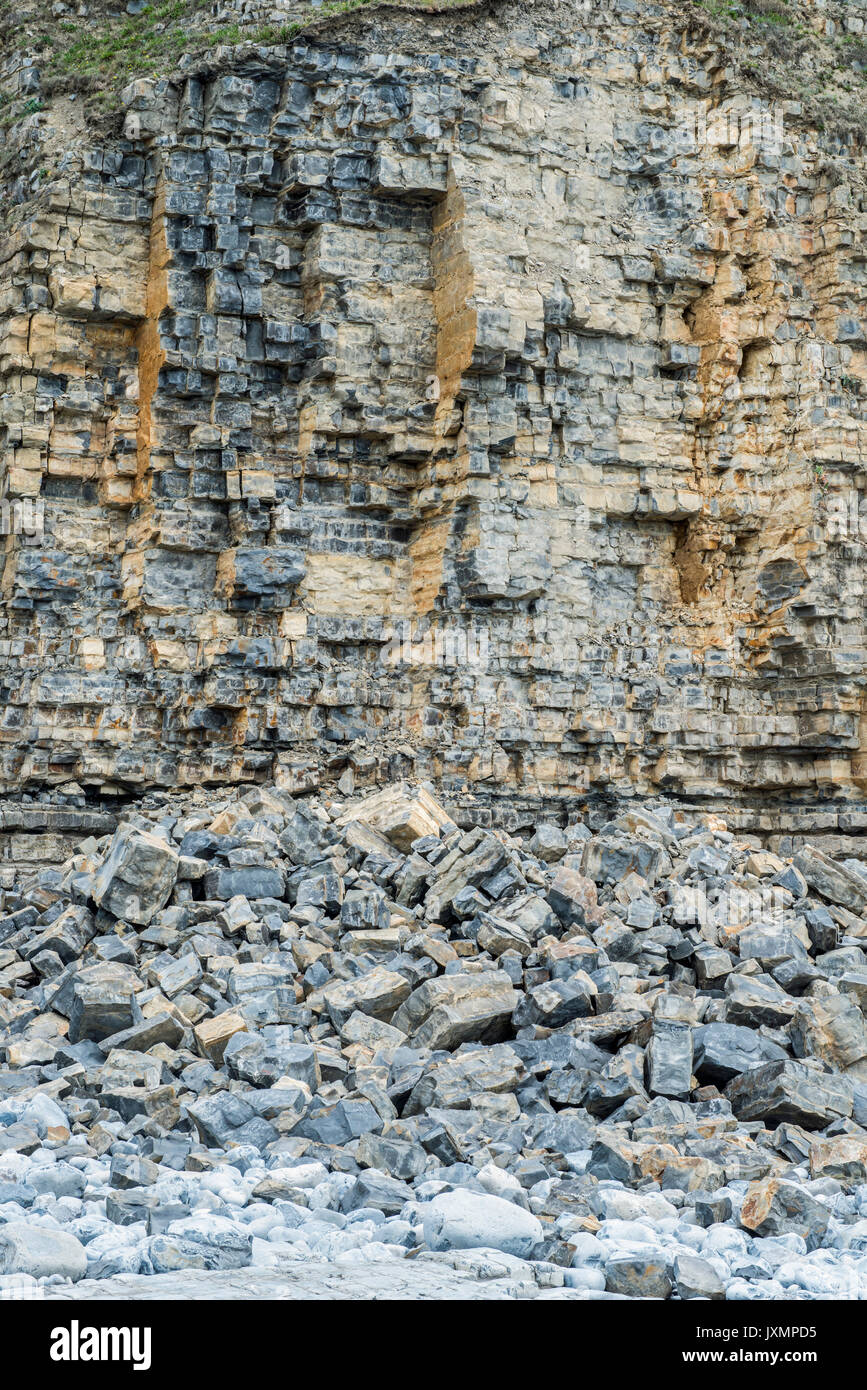 Rockfall at the Oolitic Limestone Cliffs on the Glamorgan Heritage ...