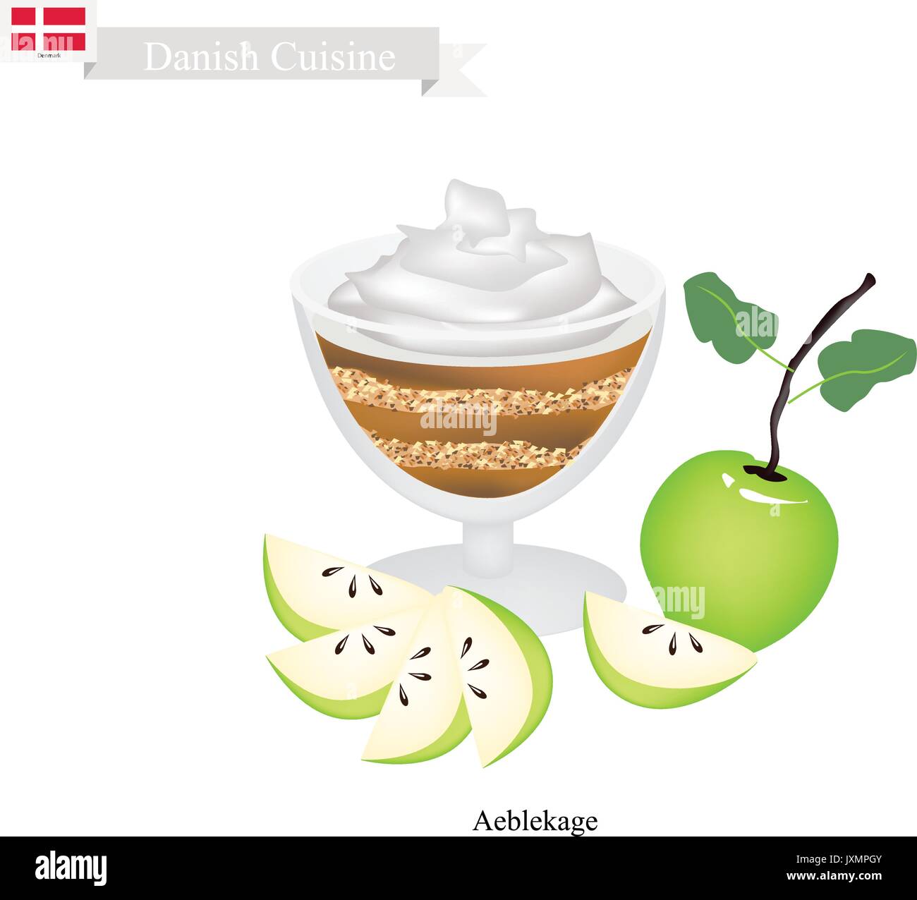 Danish Cuisine, Aeblekage or Traditional Apple Cake Made of Stewed ...