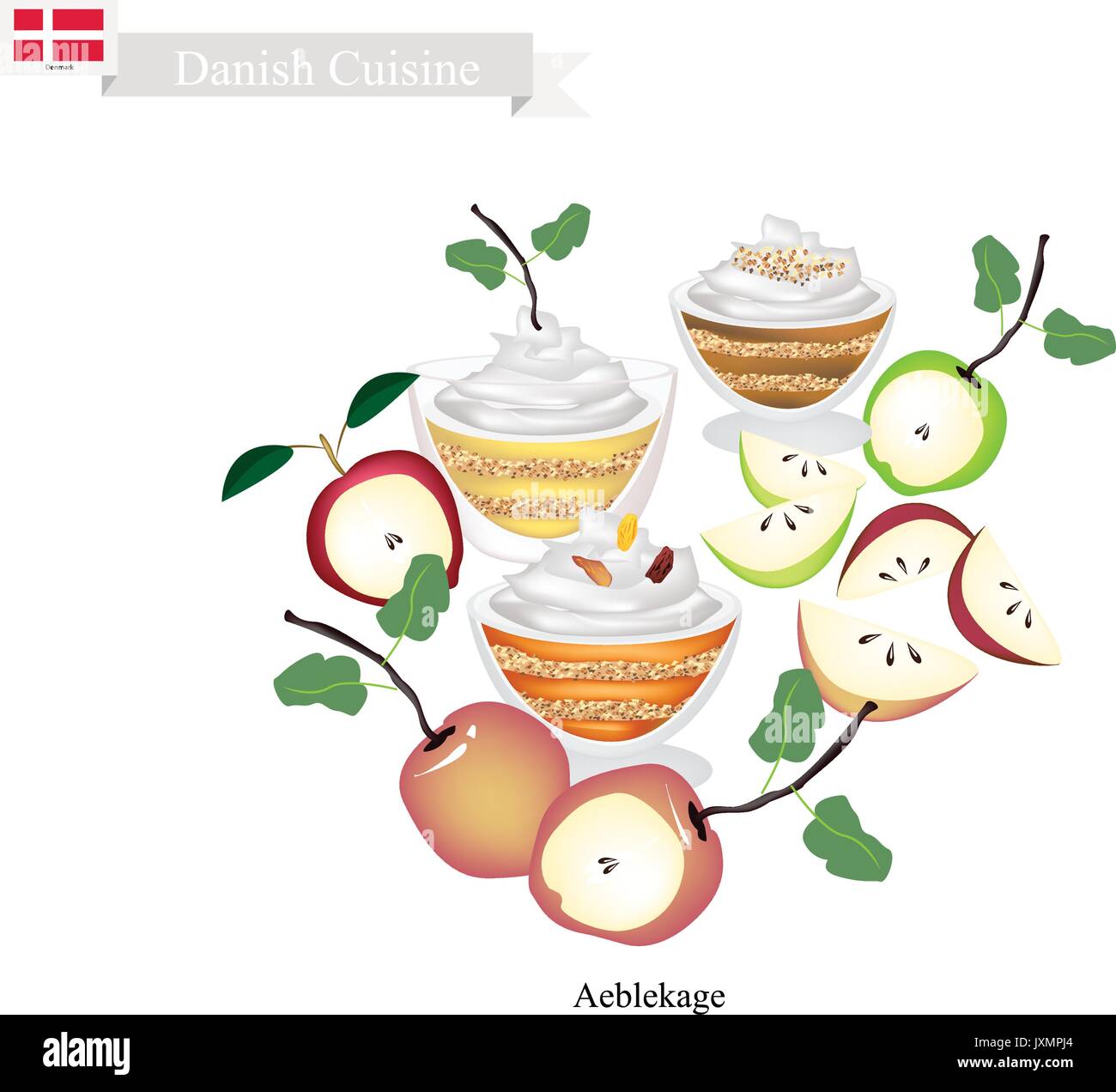 Danish Cuisine, Aeblekage or Traditional Apple Cake Made of Stewed ...