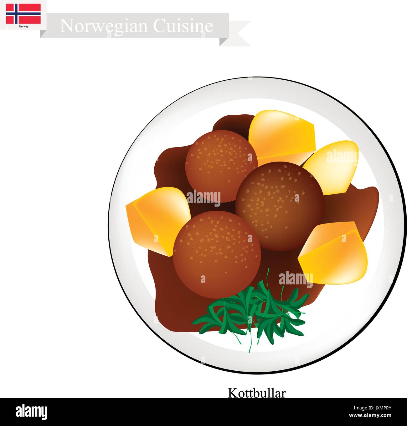 Swedish meatballs plate Stock Vector Images - Alamy