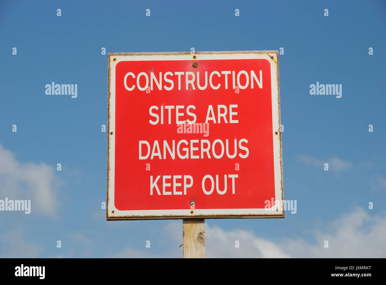 Construction Site Warning sign Stock Photo - Alamy