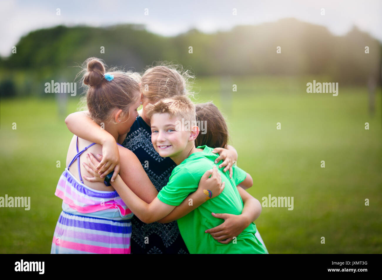 Group Of Children Hugging