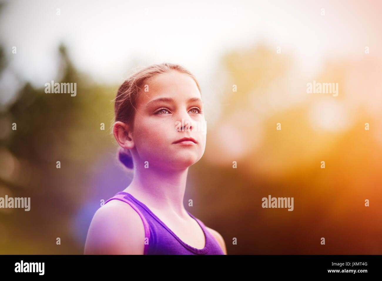 Portrait of calm-faced girl Stock Photo - Alamy