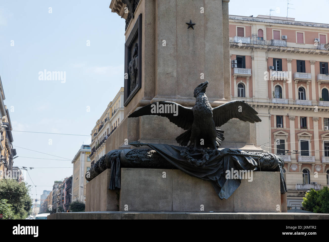 Statues in Piazza dela Borsa in Naples, Italy Stock Photo - Alamy