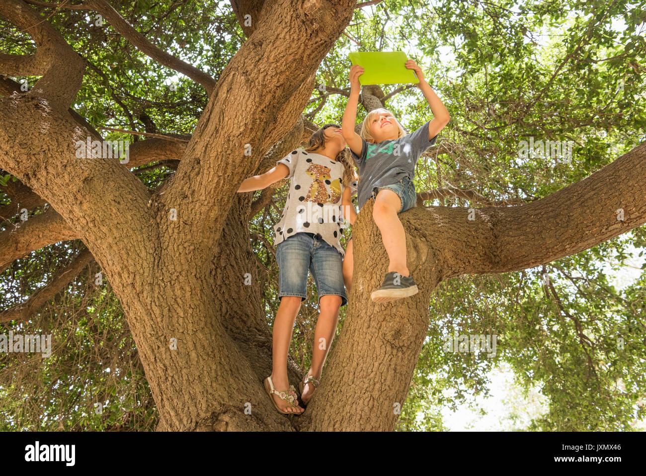 Children sitting boy girl angle hi-res stock photography and images - Alamy