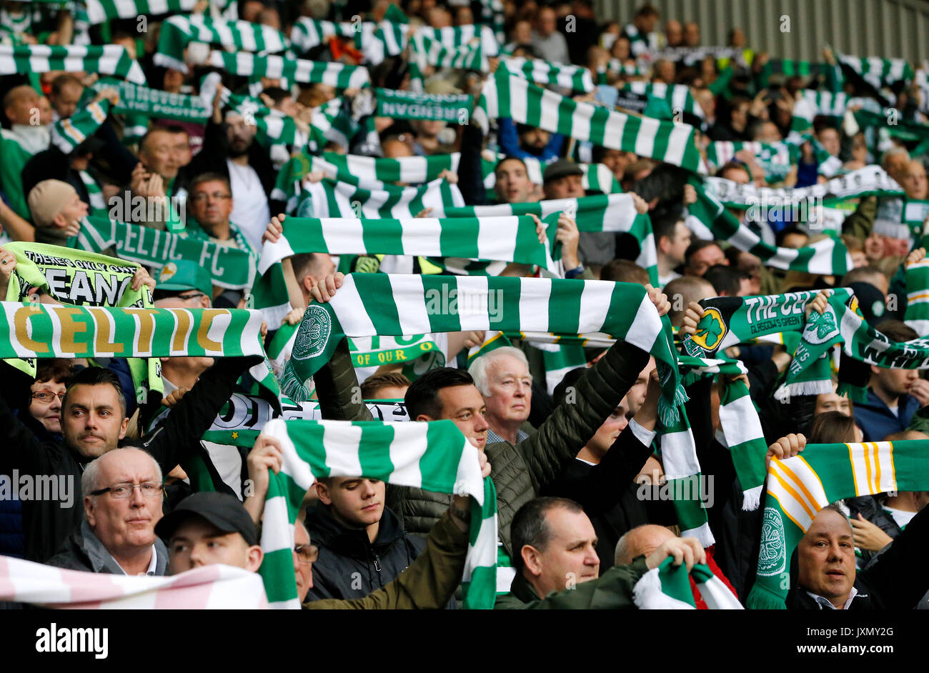Celtic fans show their support during the UEFA Champions League Play ...