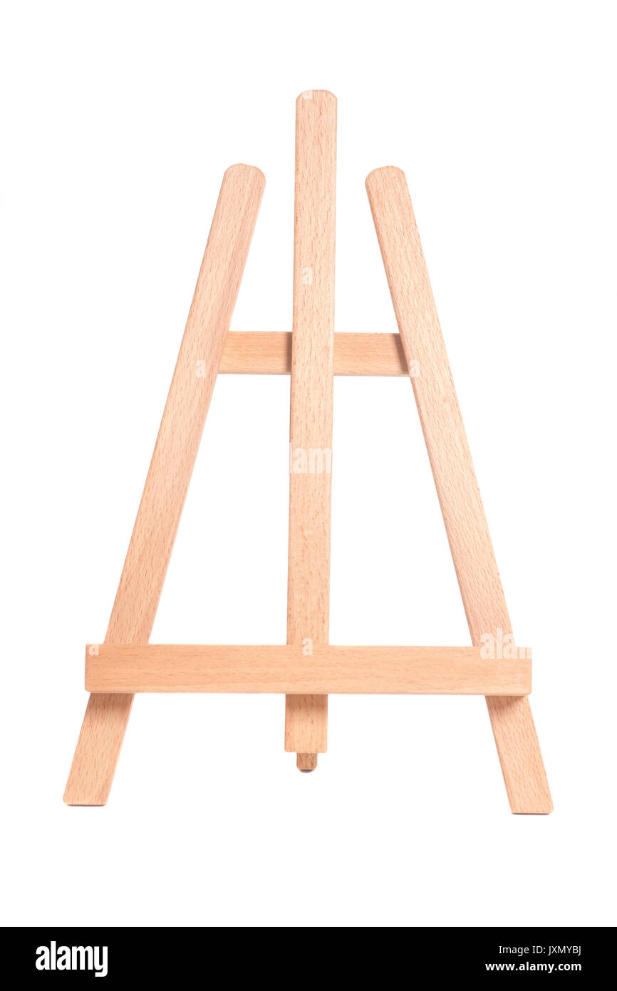 Artist wooden easel isolated on white Stock Photo - Alamy