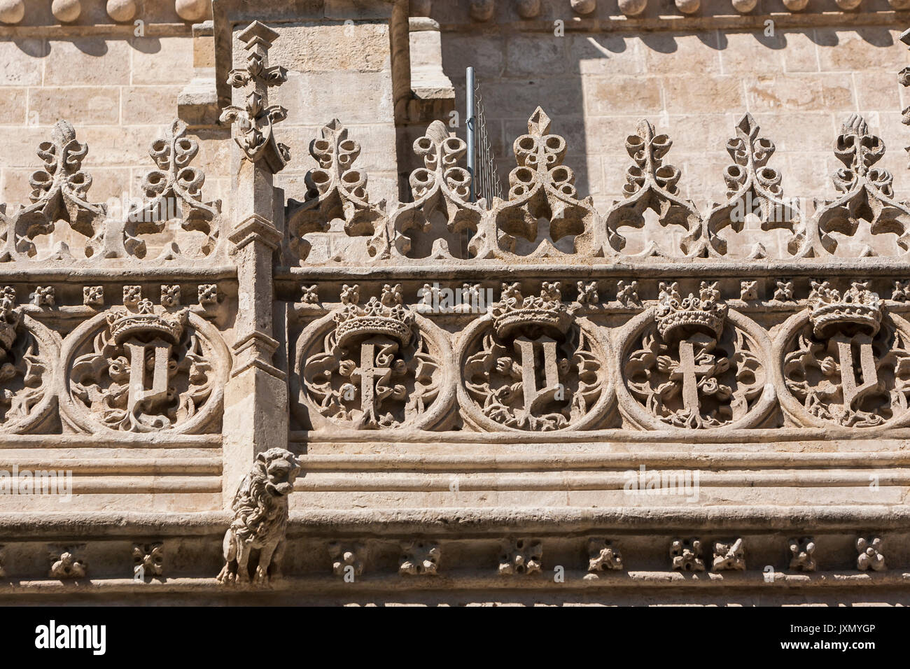 Granada, SPAIN - 16 february 2013: Gothic Crest in the renaissance ...