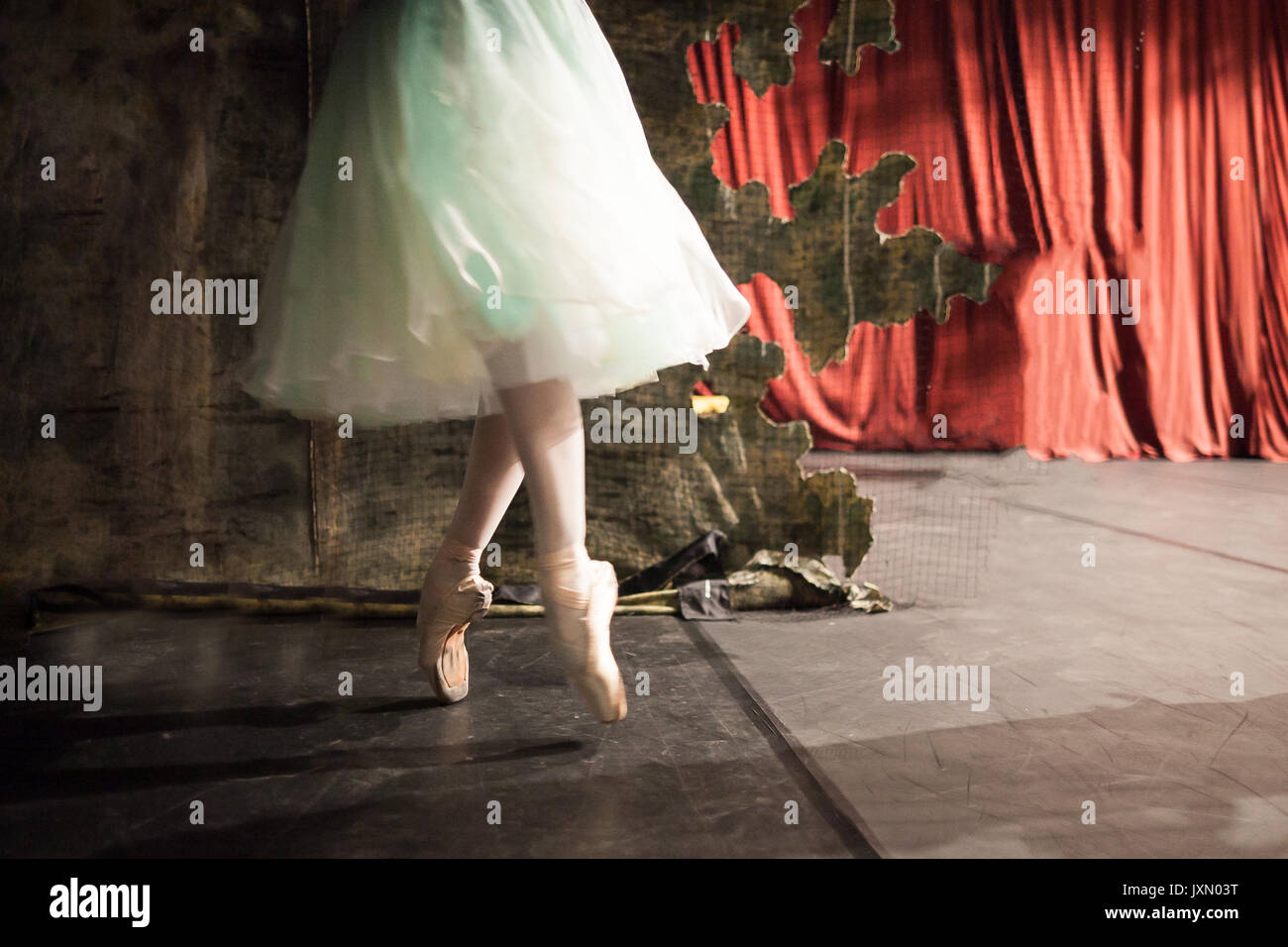 outfit, profession, dancing concept. thin legs of weightless, full of ...