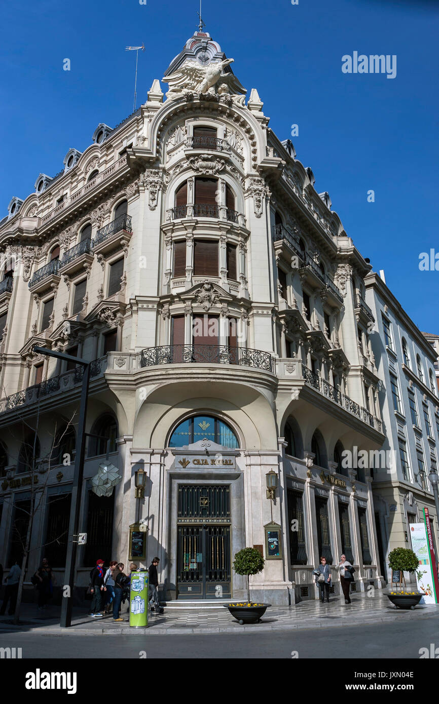 Granada, SPAIN - 16 february 2013: Bank building, no. 2 of Gran via ...