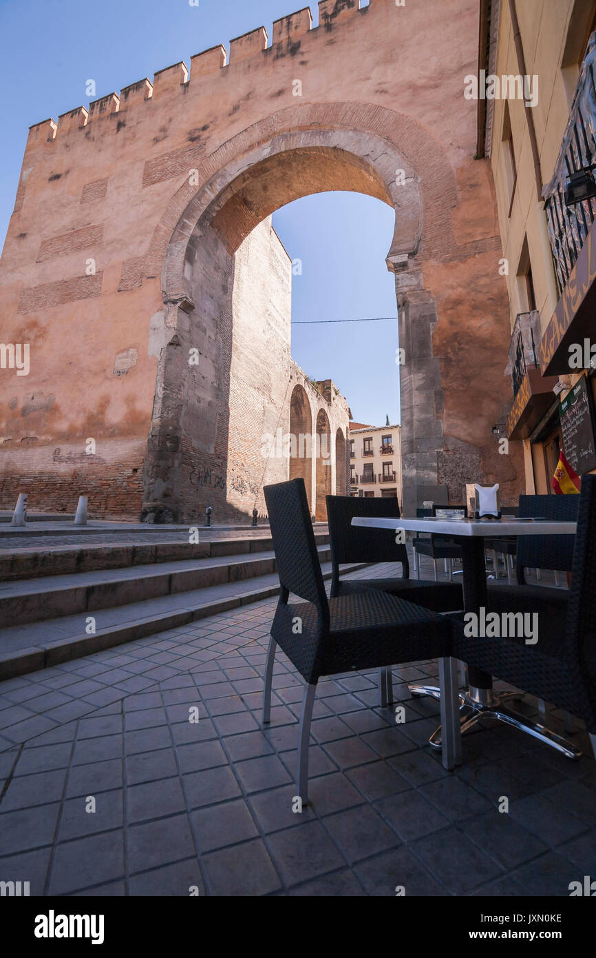 Mid morning sun on the Elvira Arch, Arch Arab, ancient gate to the Arab ...
