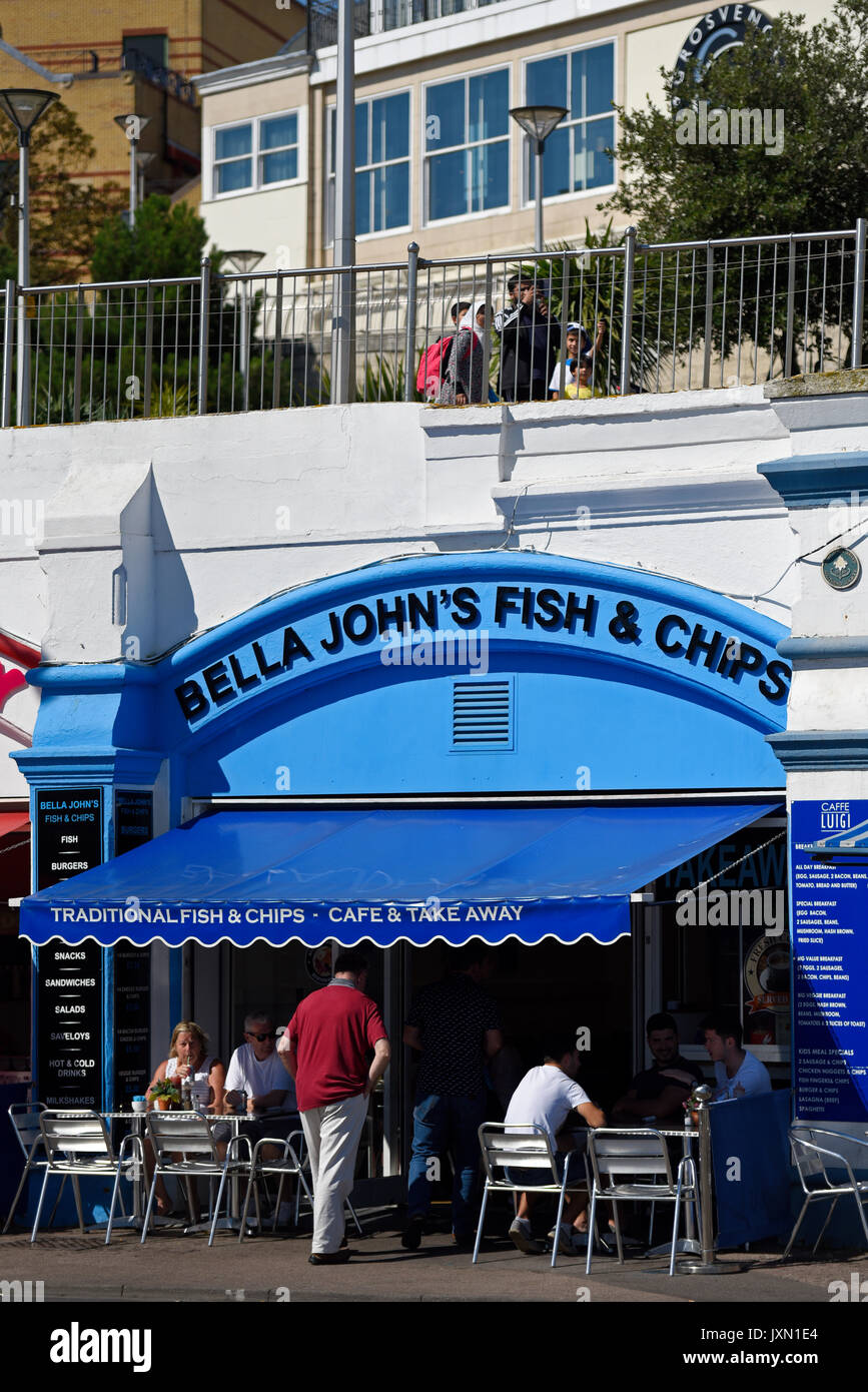 Bella John's Fish & Chips cafe and take away under the pier arches in ...