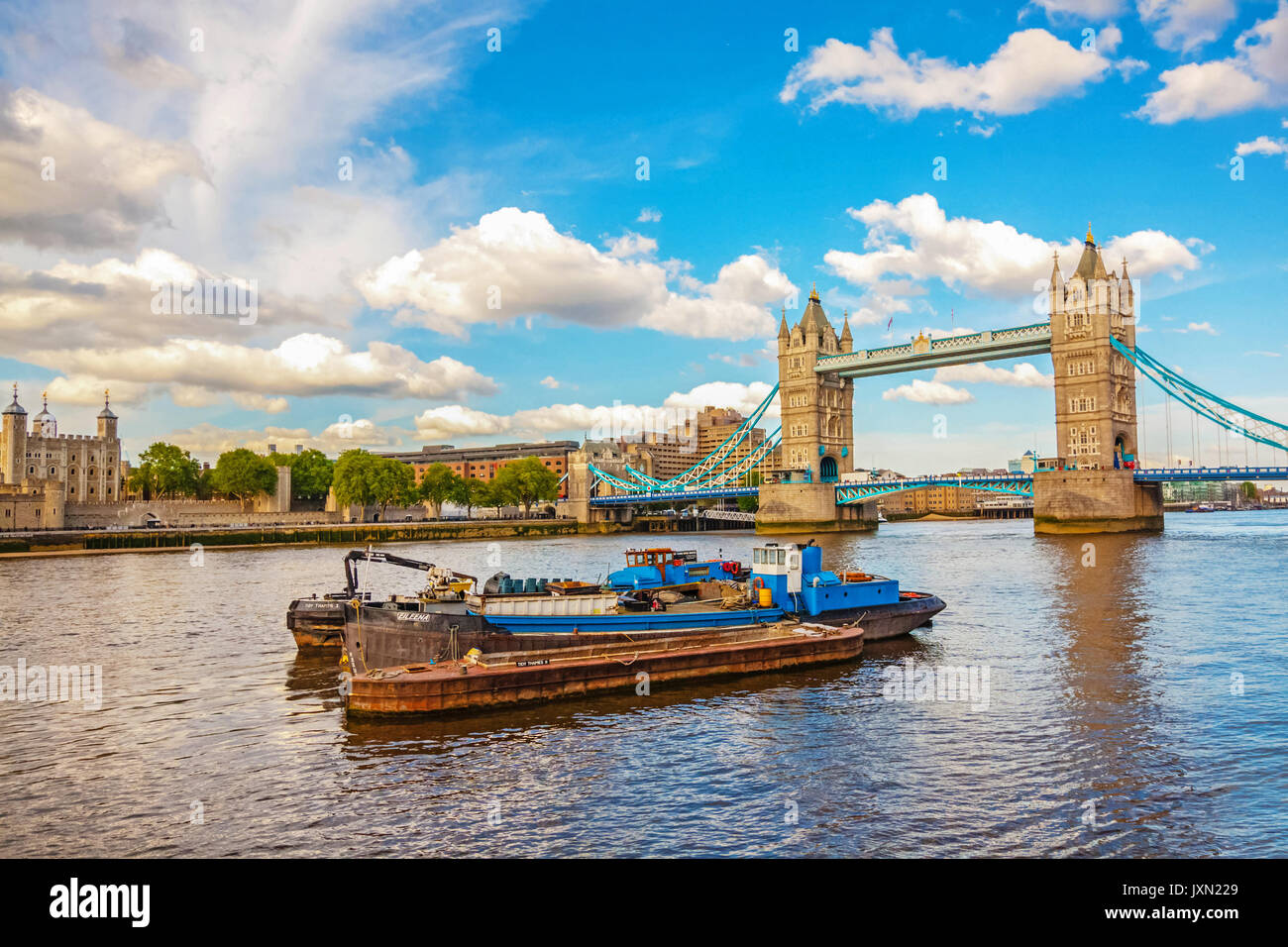 Tower Bridge in London on a beautiful, sunny day, UK Stock Photo - Alamy