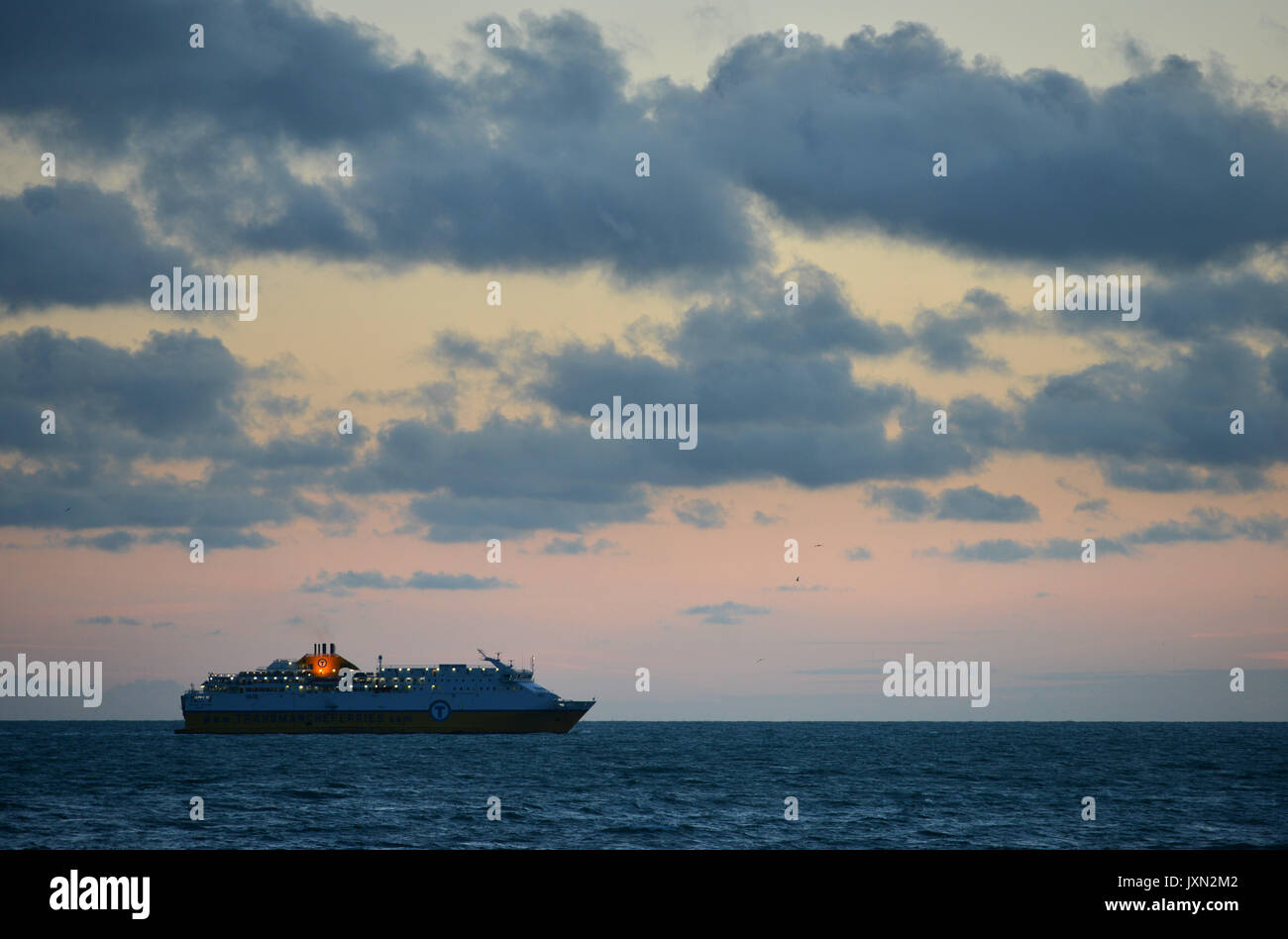 Transmanche cross channel ferry arriving in Newhaven East Sussex Stock ...