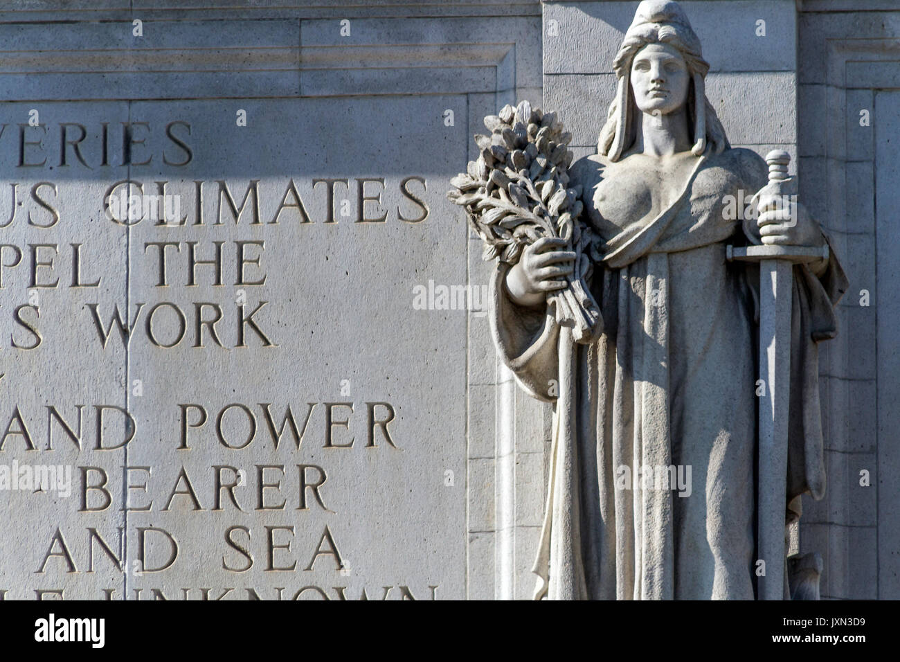 Statues overlooking Union Station, Washington, D.C. U.S.A Stock Photo ...