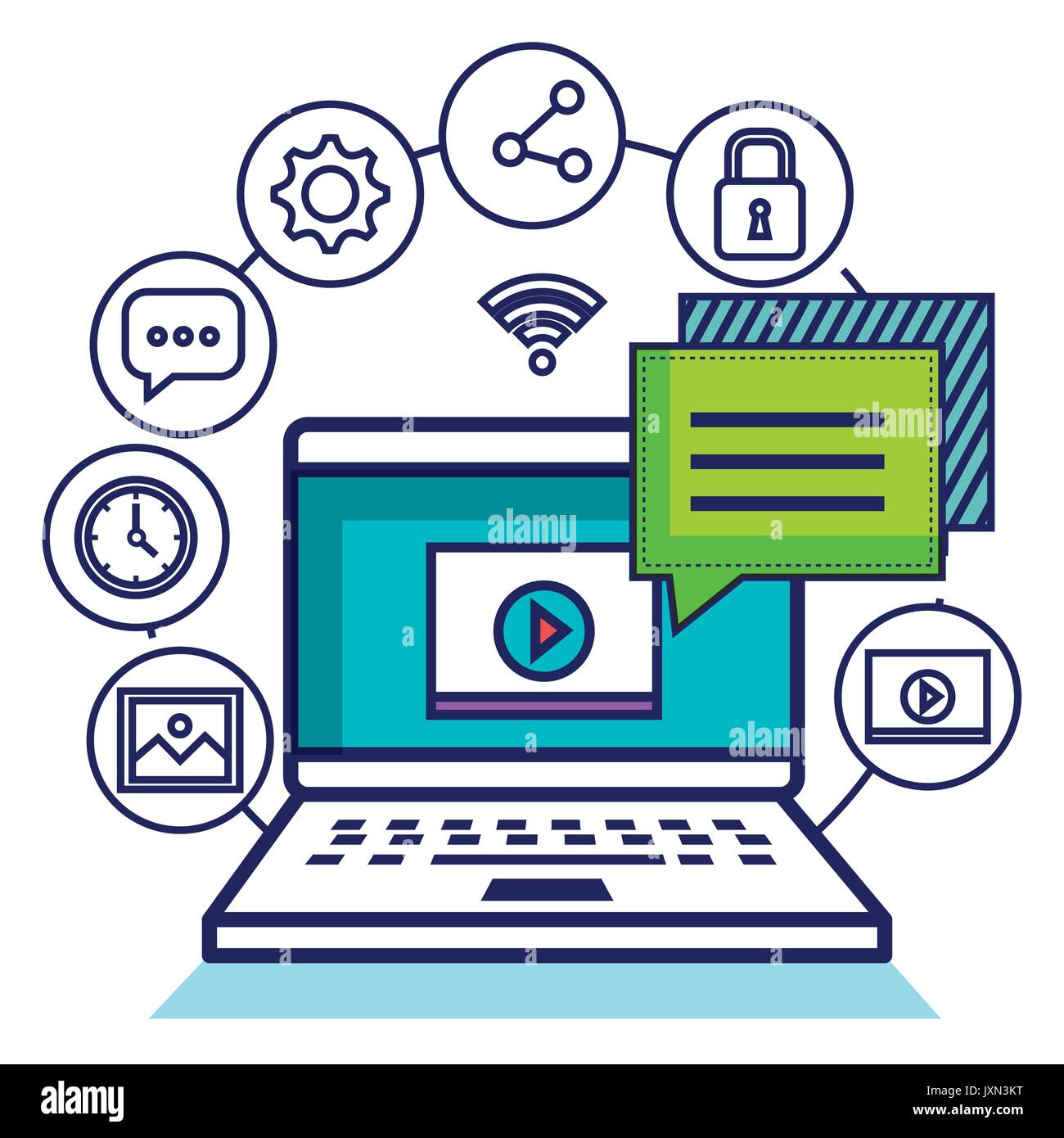 computer networks social media communication Stock Vector Image & Art ...