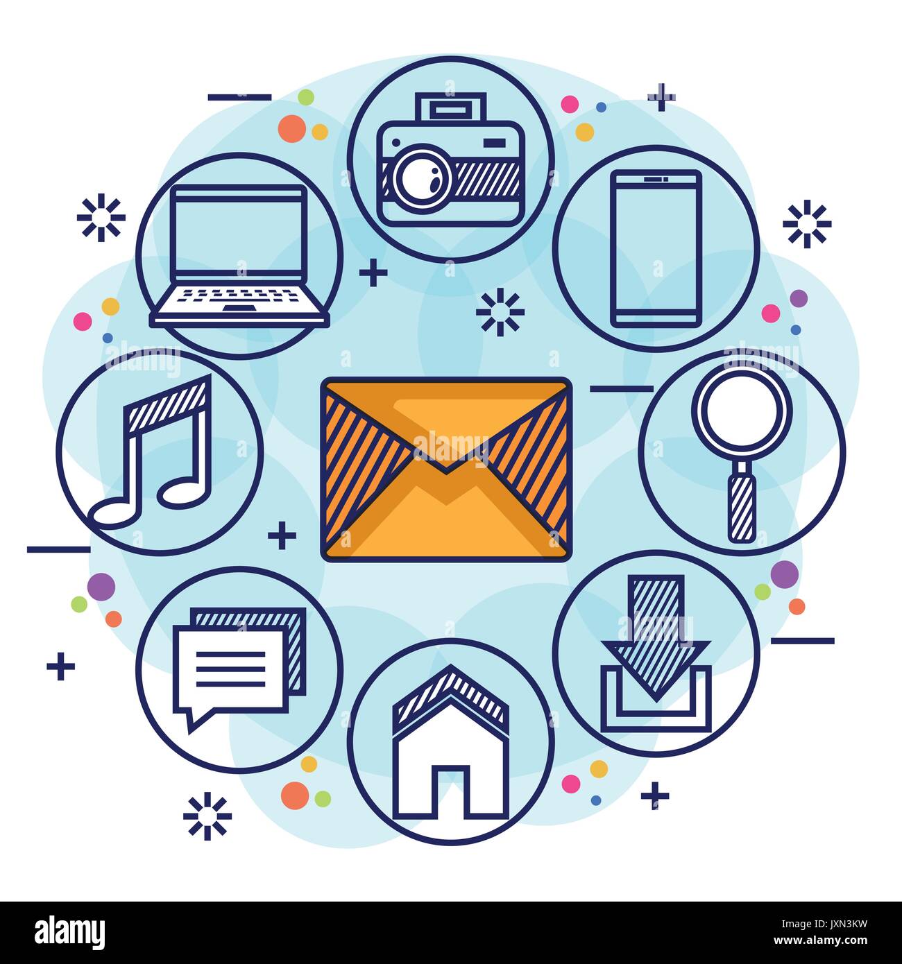 email social media communication letter message Stock Vector Image ...