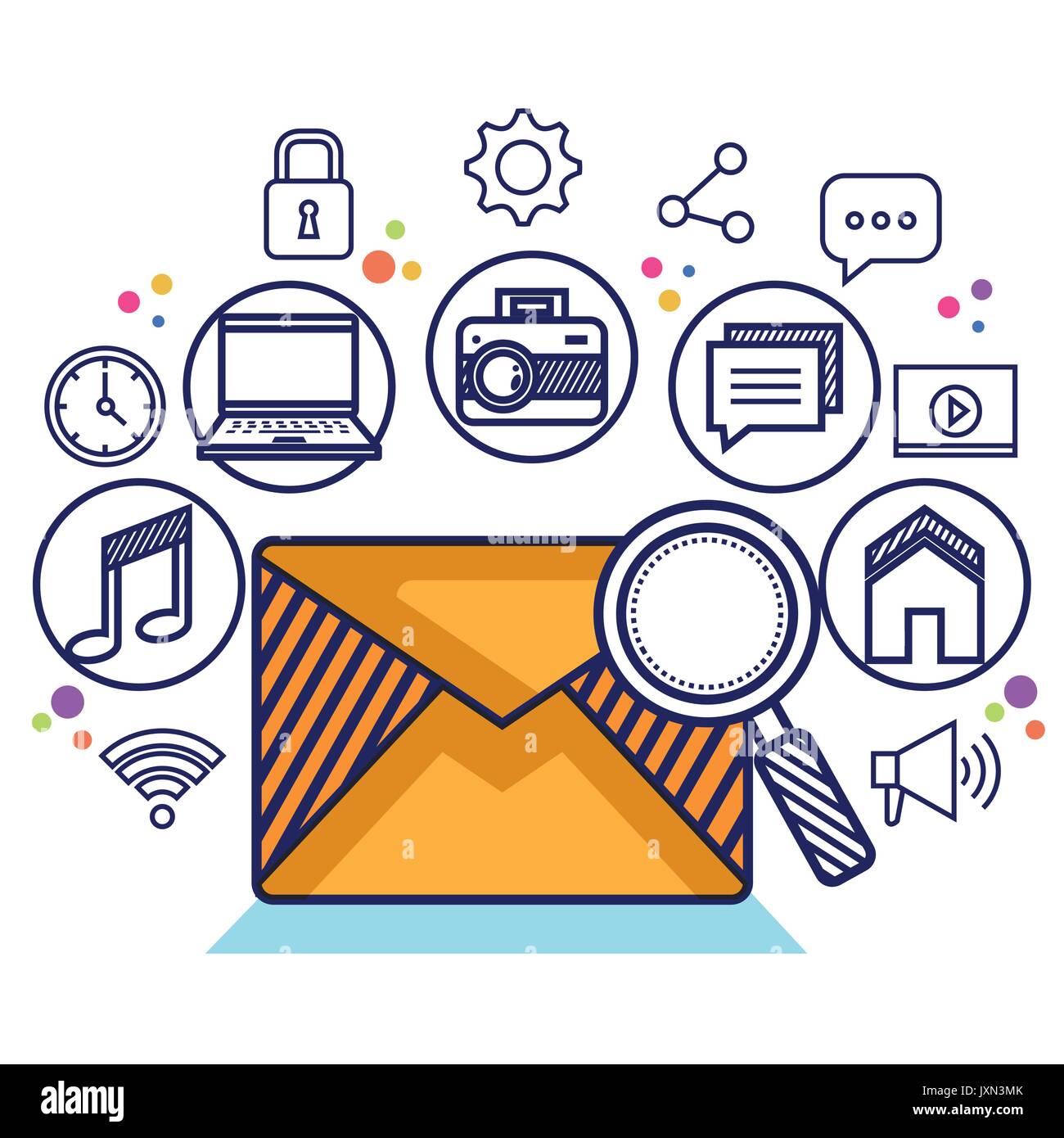 email social media communication letter message Stock Vector Image ...