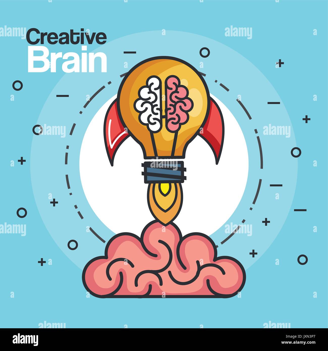 creative brain rocket strategy idea innovation Stock Vector Image & Art ...