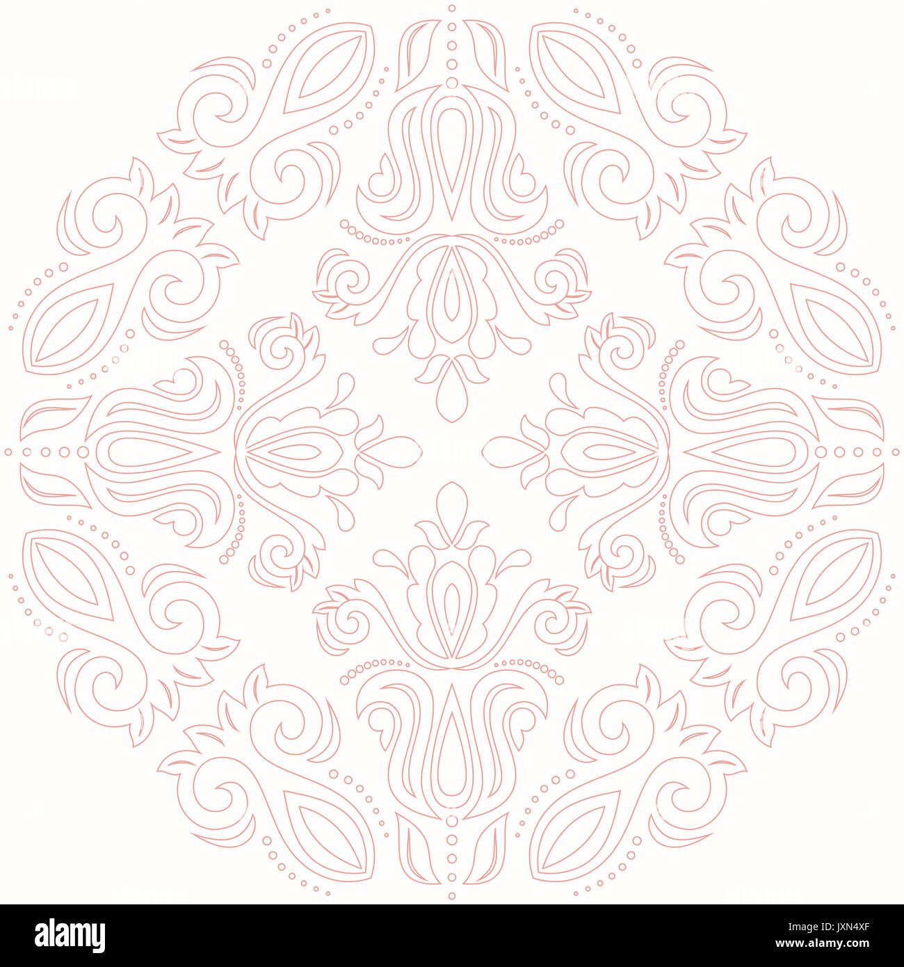 Elegant pink ornament in classic style. Abstract traditional pattern ...