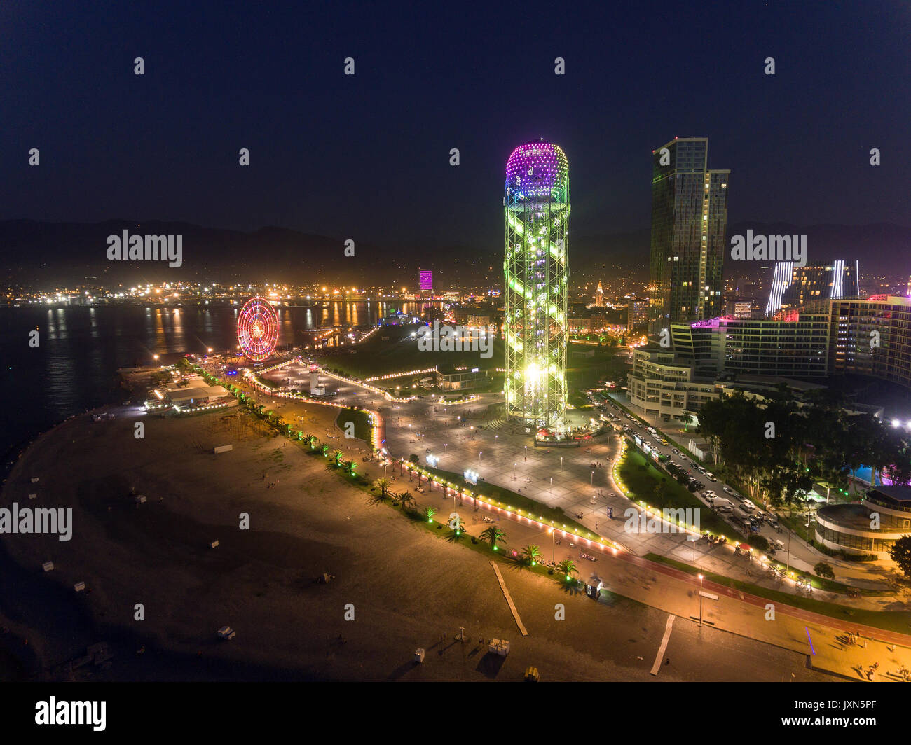 night Batumi City, Georgia Stock Photo - Alamy