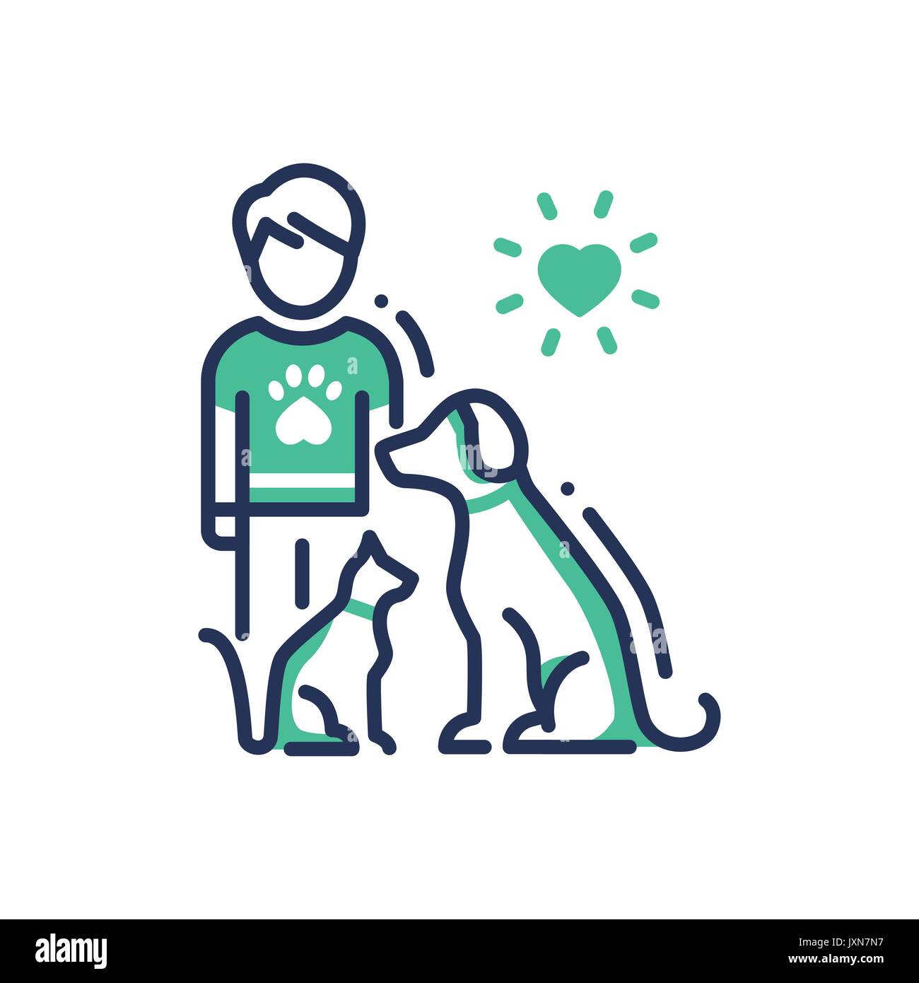 Animals Help - modern vector line design single icon Stock Vector Image ...
