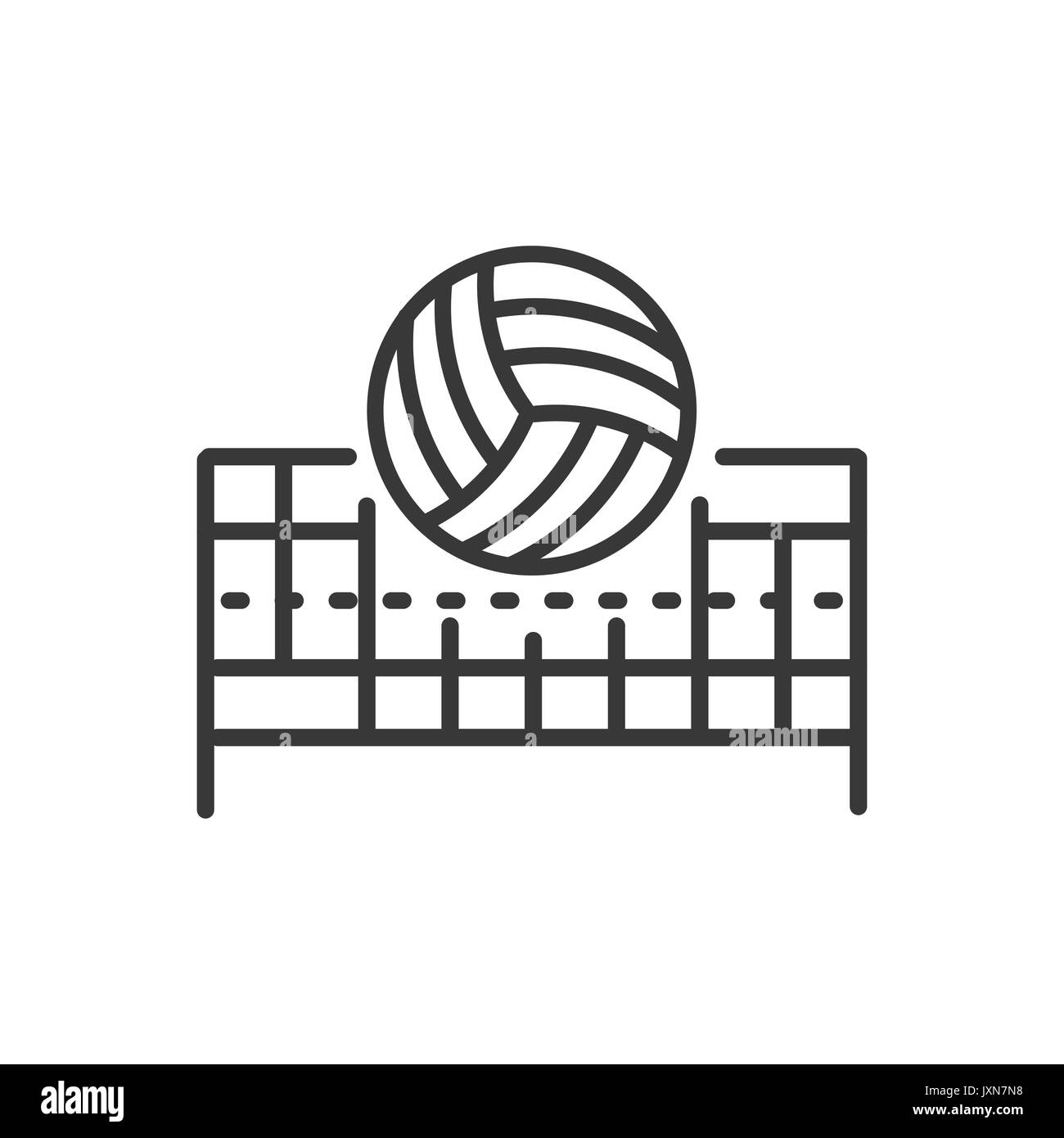 Volleyball - modern vector line design single icon Stock Vector Image ...
