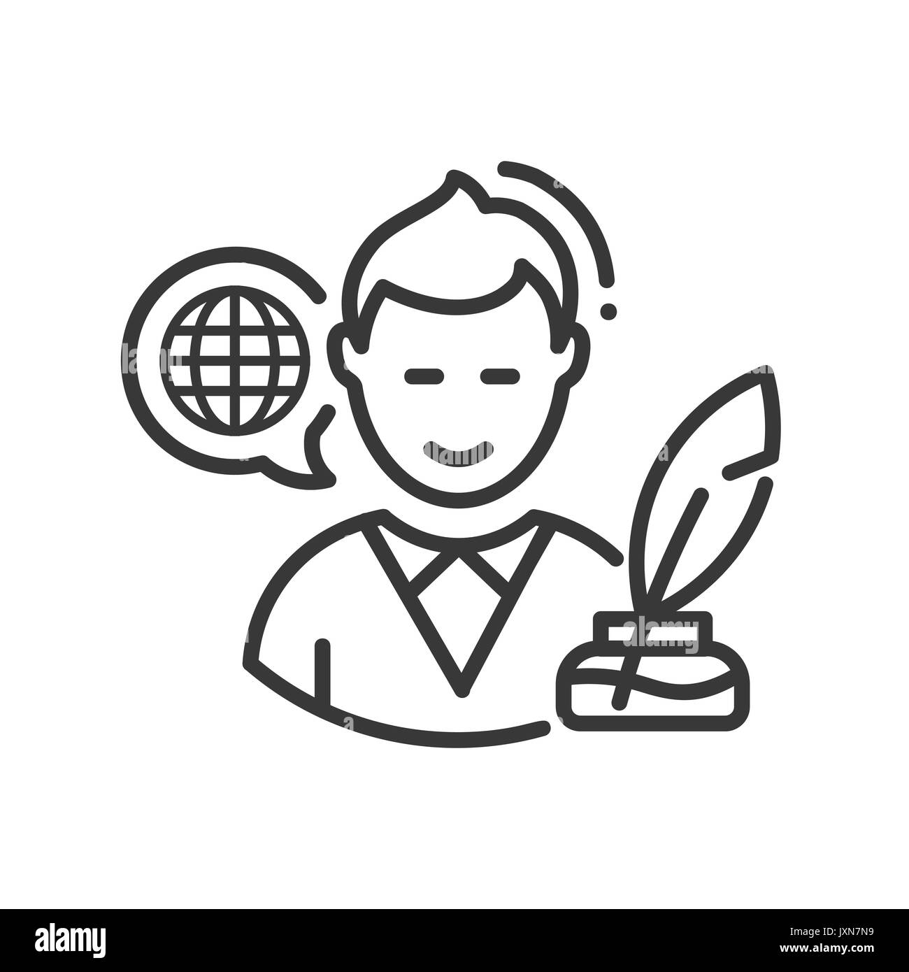 Biography - modern vector line design single icon Stock Vector Image ...