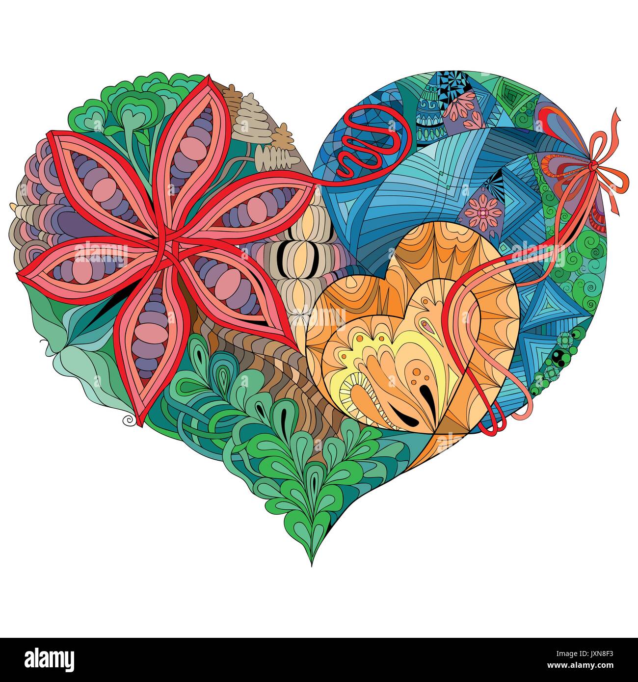 Sketchy Doodle Heart Illustration Stock Vector Image & Art - Alamy