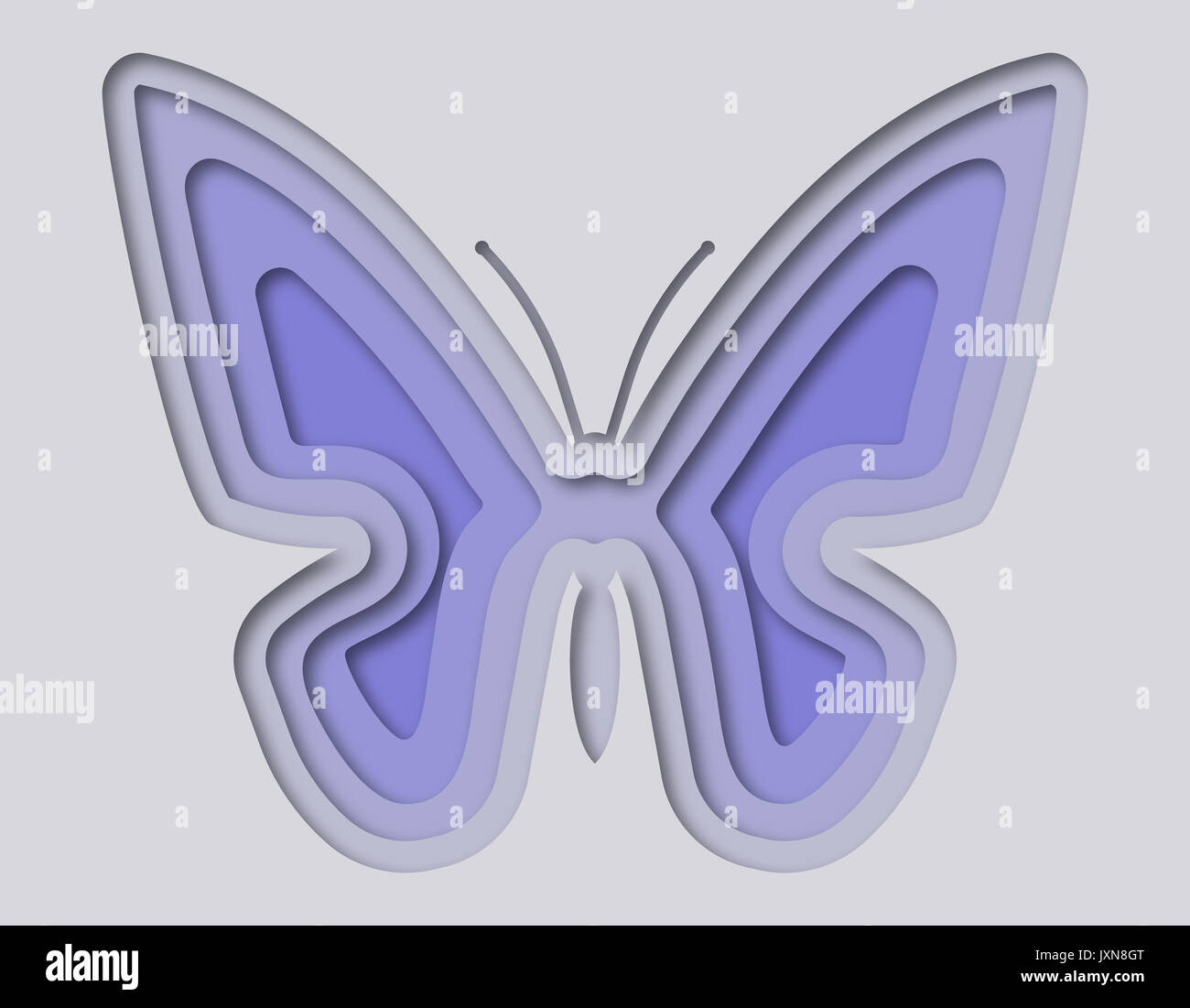 Illustration of a beautiful butterfly cut from paper Stock Photo - Alamy