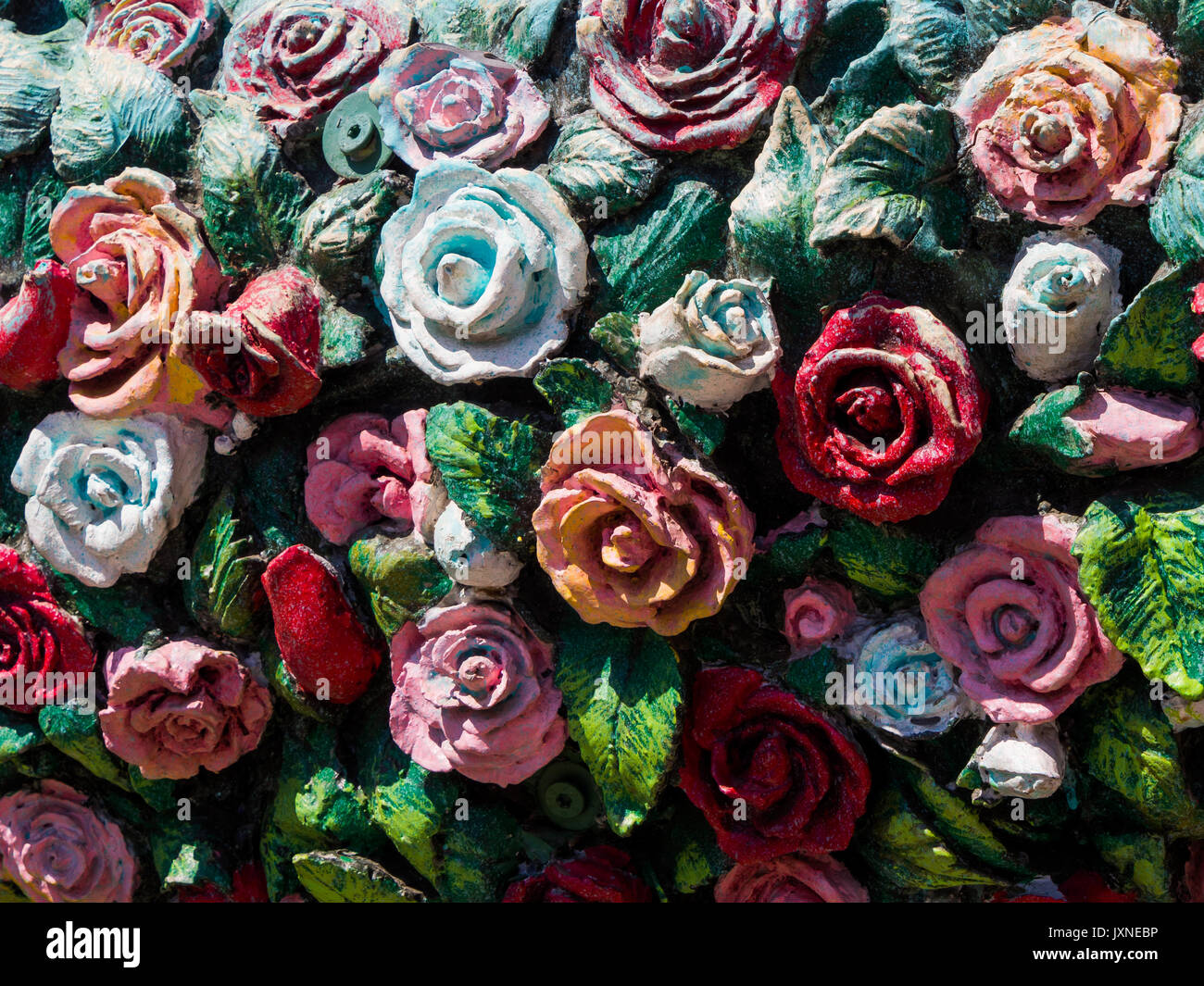 Stone statue of roses Stock Photo - Alamy