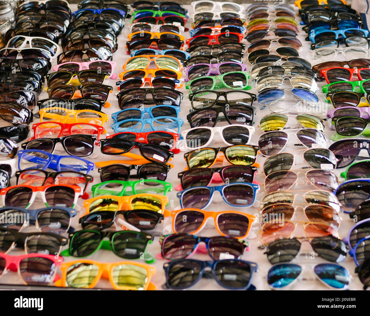 Plastic glasses of various shapes and colors Stock Photo - Alamy