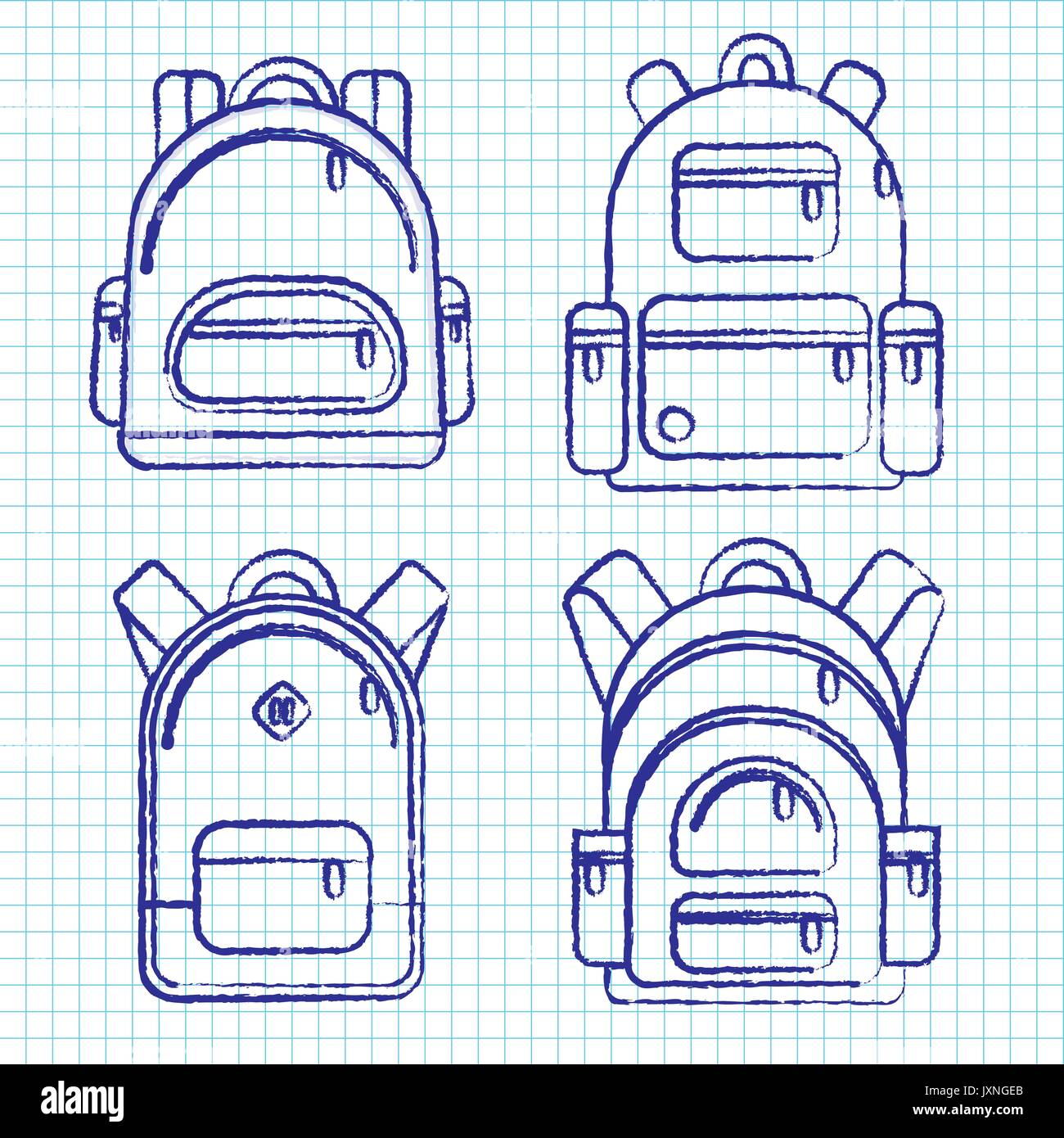 Vector doodle luggage icon illustration Stock Vector Images - Alamy