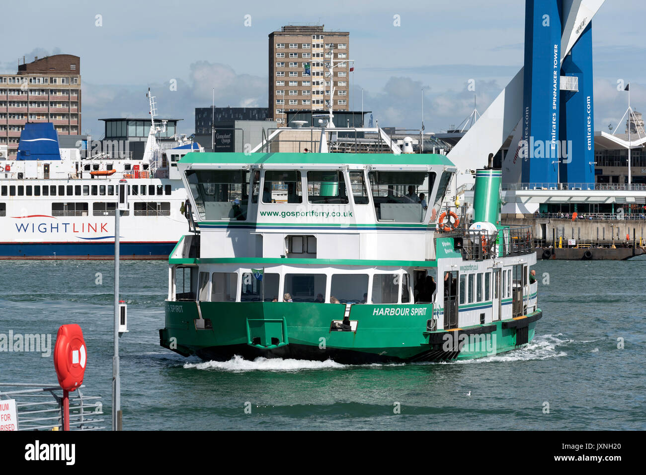 Gosport passenger ferry the Harbour Spirit arriving from Portsmouth ...