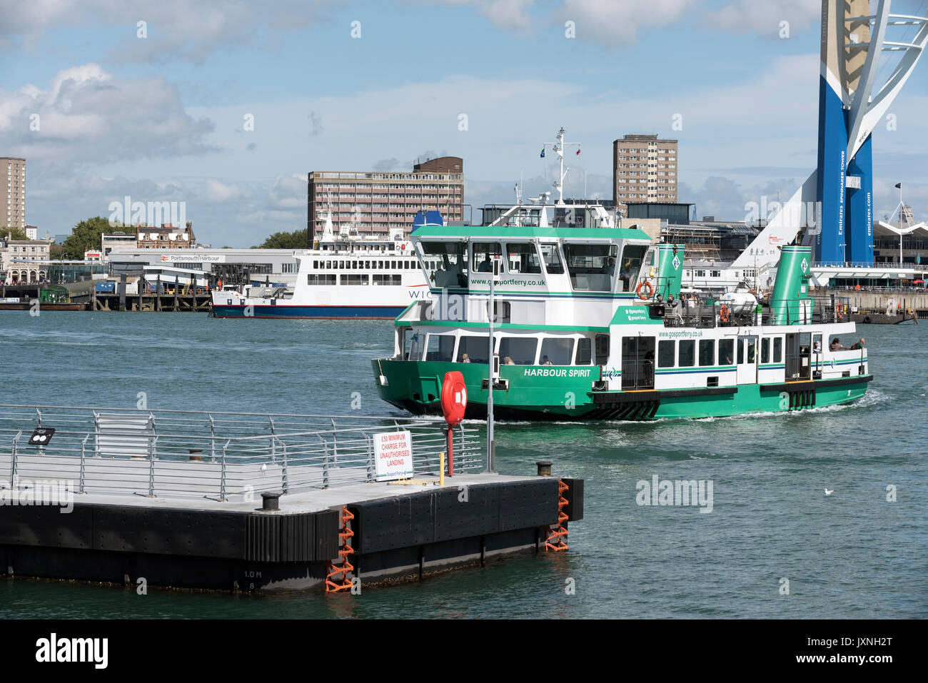 Gosport passenger ferry the Harbour Spirit arriving from Portsmouth ...