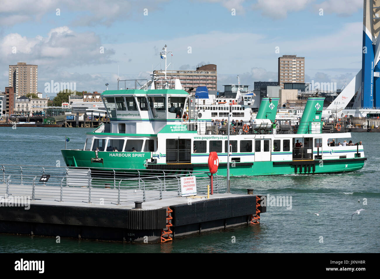 Gosport passenger ferry the Harbour Spirit arriving from Portsmouth ...