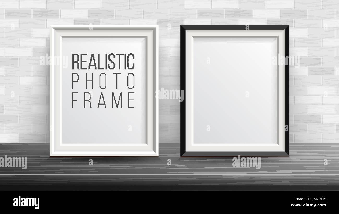 3d Photo Frame Set Vector. Good For Your Presentations. Brick Wall ...