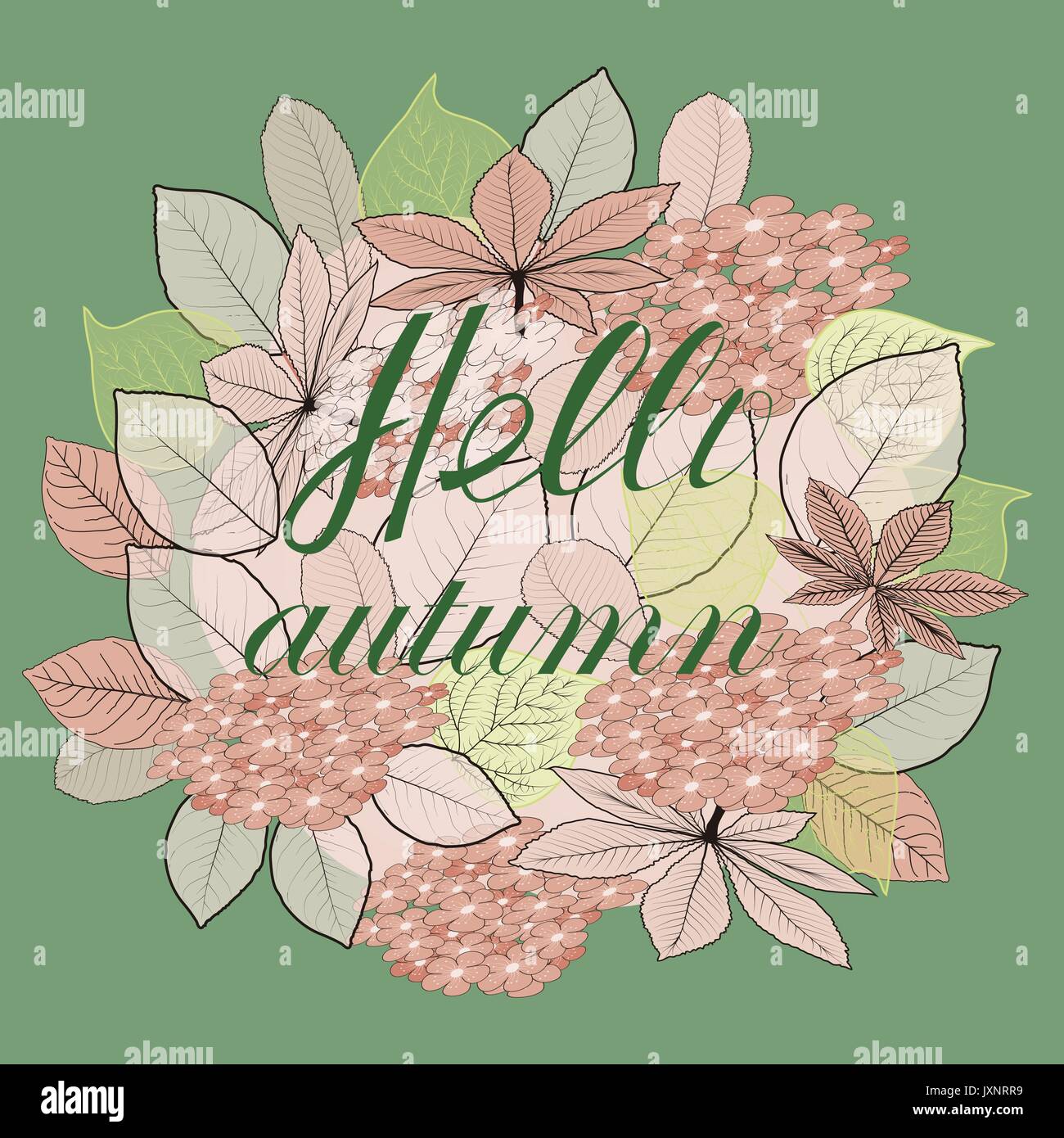 Vector illustration of autumn background with leaves Stock Vector Image ...