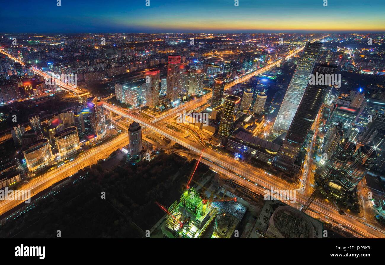 CBD building night scene in Beijing Stock Photo - Alamy
