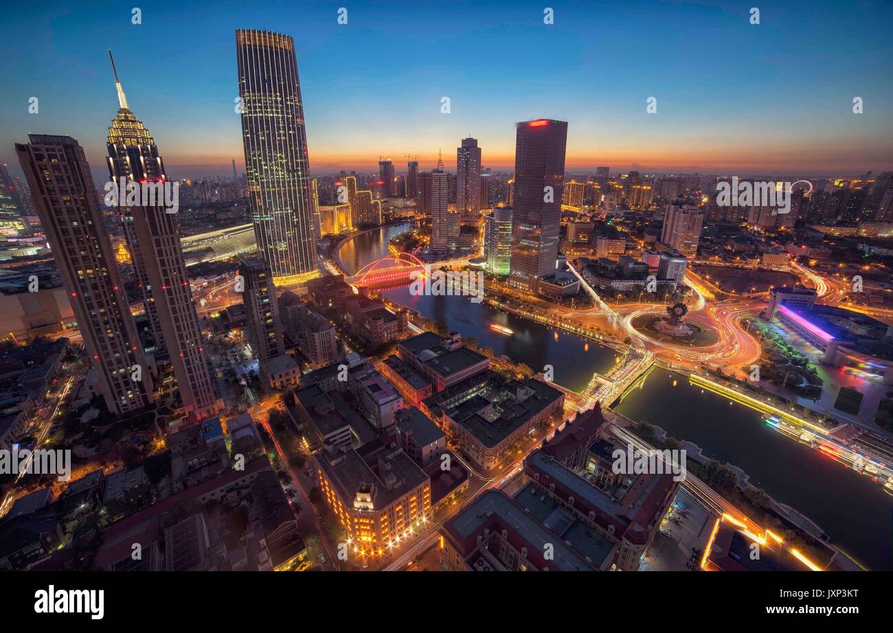 Night view of Haihe River in Tianjin City,China Stock Photo - Alamy