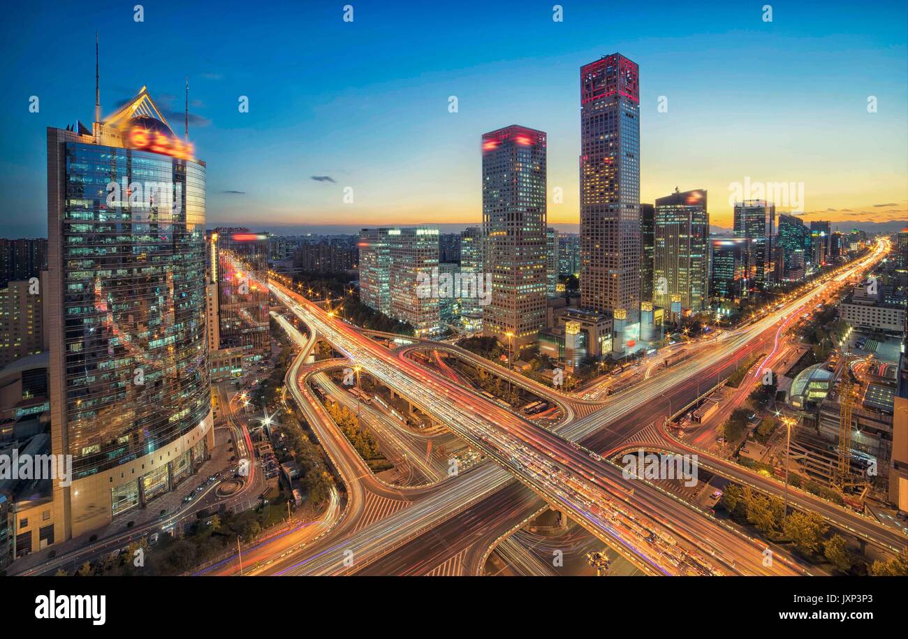 CBD building night scene in Beijing Stock Photo - Alamy